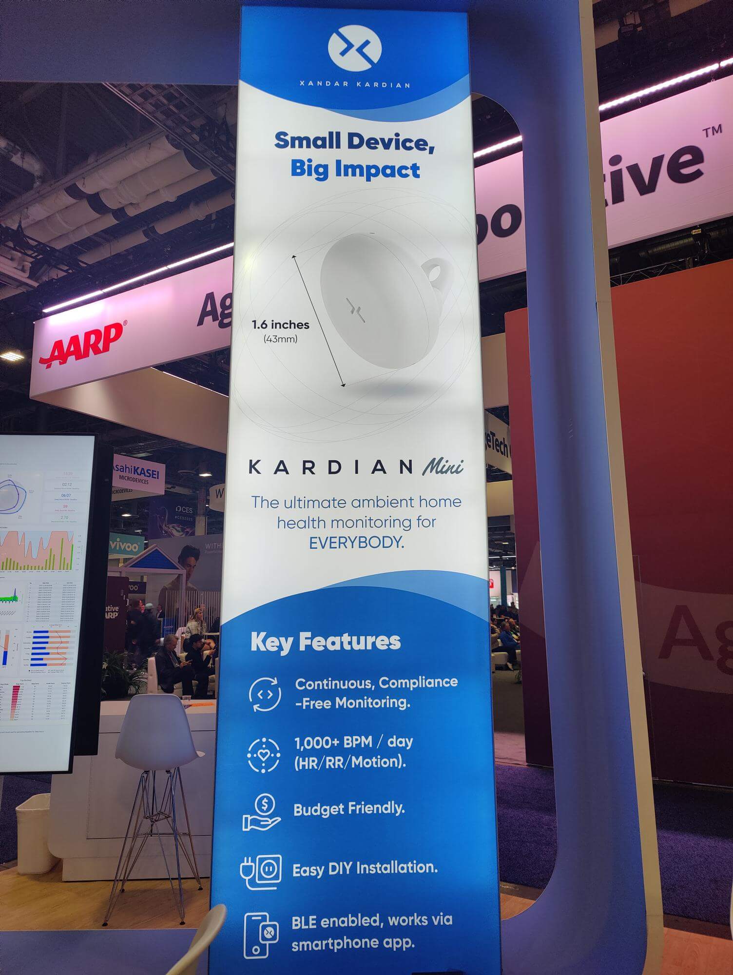 The Kardian Mini monitors your heart and breathing rate - Acconeer