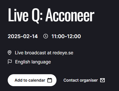 Acconeer presents Q4’24 report with Q&A on February 14th - Acconeer